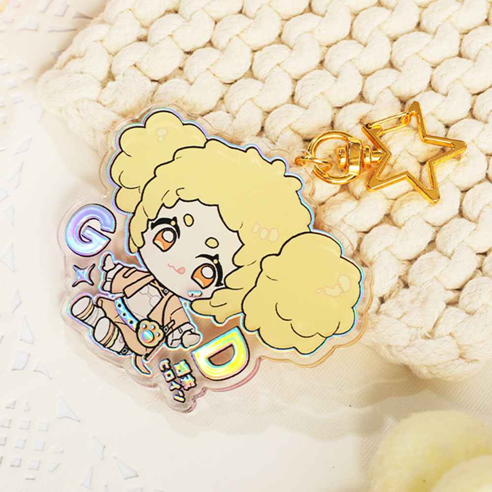 Custom Hot Stamping Foil Acrylic Keychain