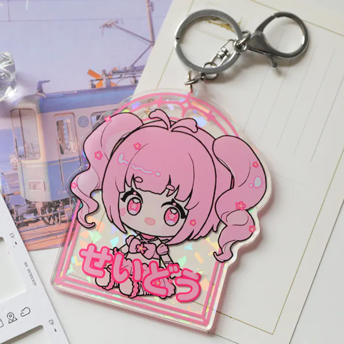 Custom Broken Glass Acrylic Keychains