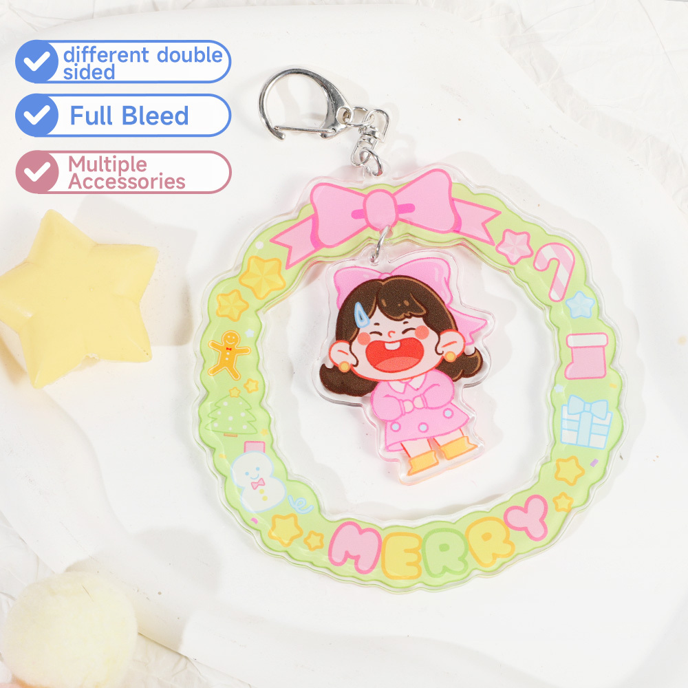 Custom Acrylic Wreath Dangling Shaker Pendant