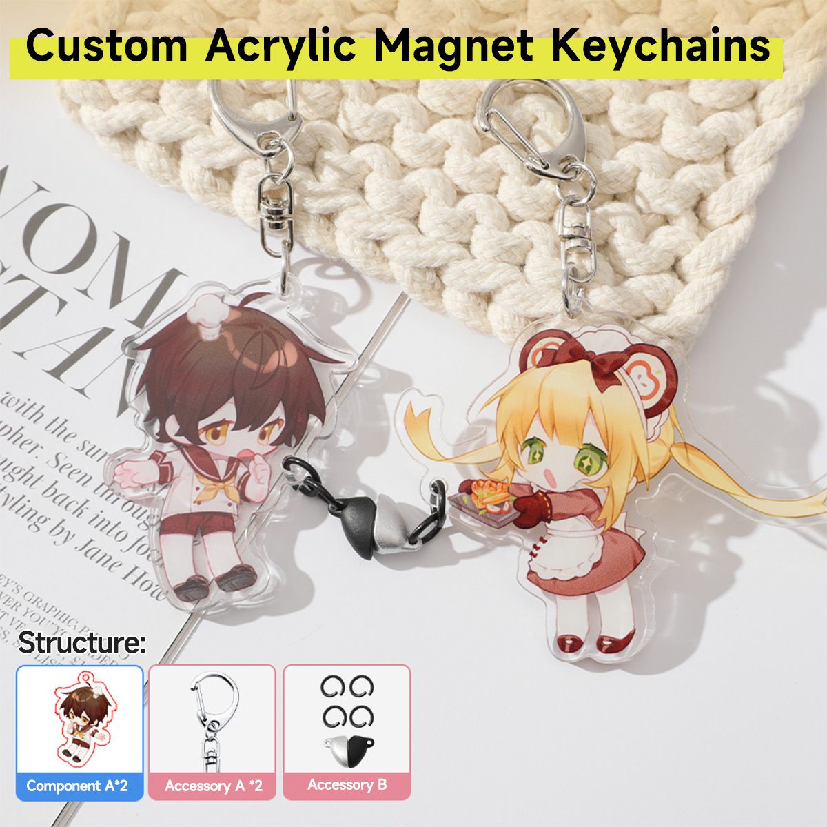 Custom Acrylic Magnet Keychains
