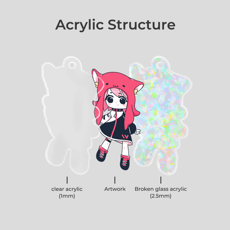 Custom Broken Glass Acrylic Keychains