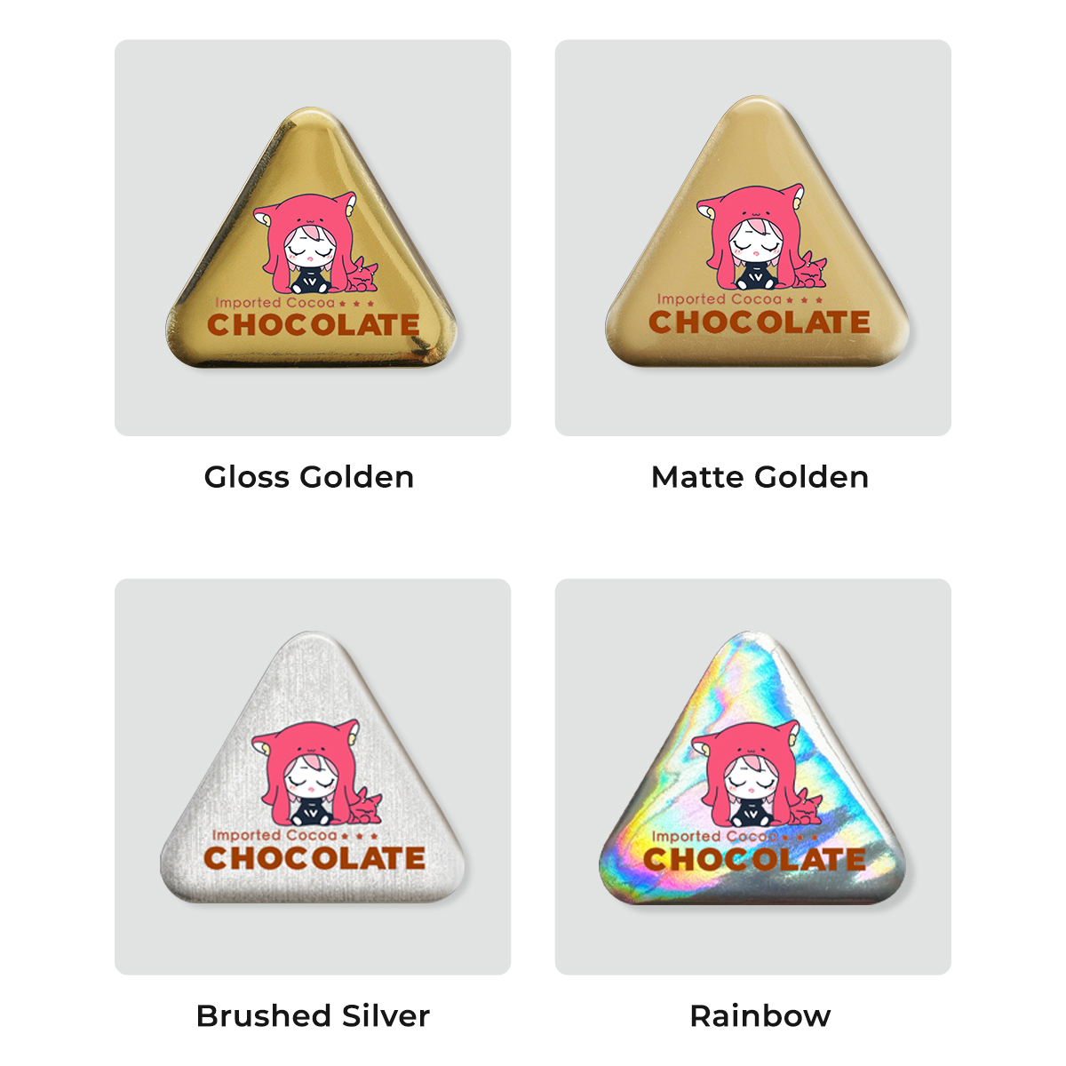 Custom Triangle Holographic Glitter Badge