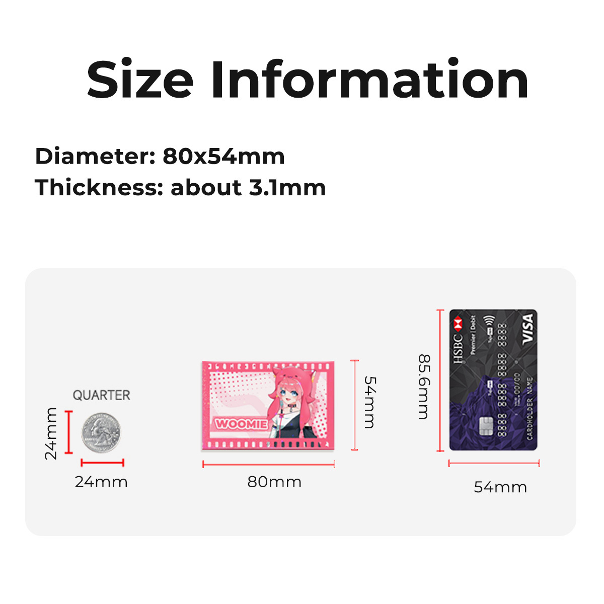 Custom Right Angle Rectangular Badges