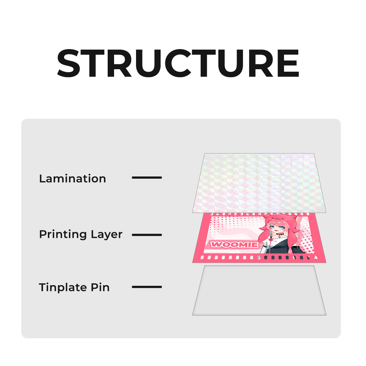 Custom Right Angle Rectangular Badges
