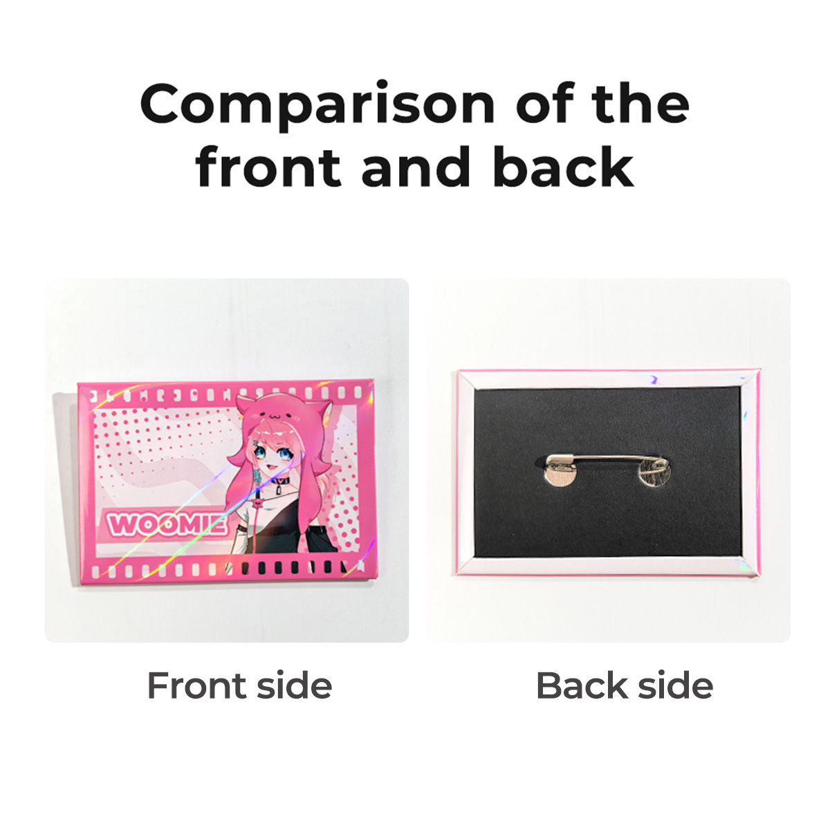 Custom Right Angle Rectangular Badges