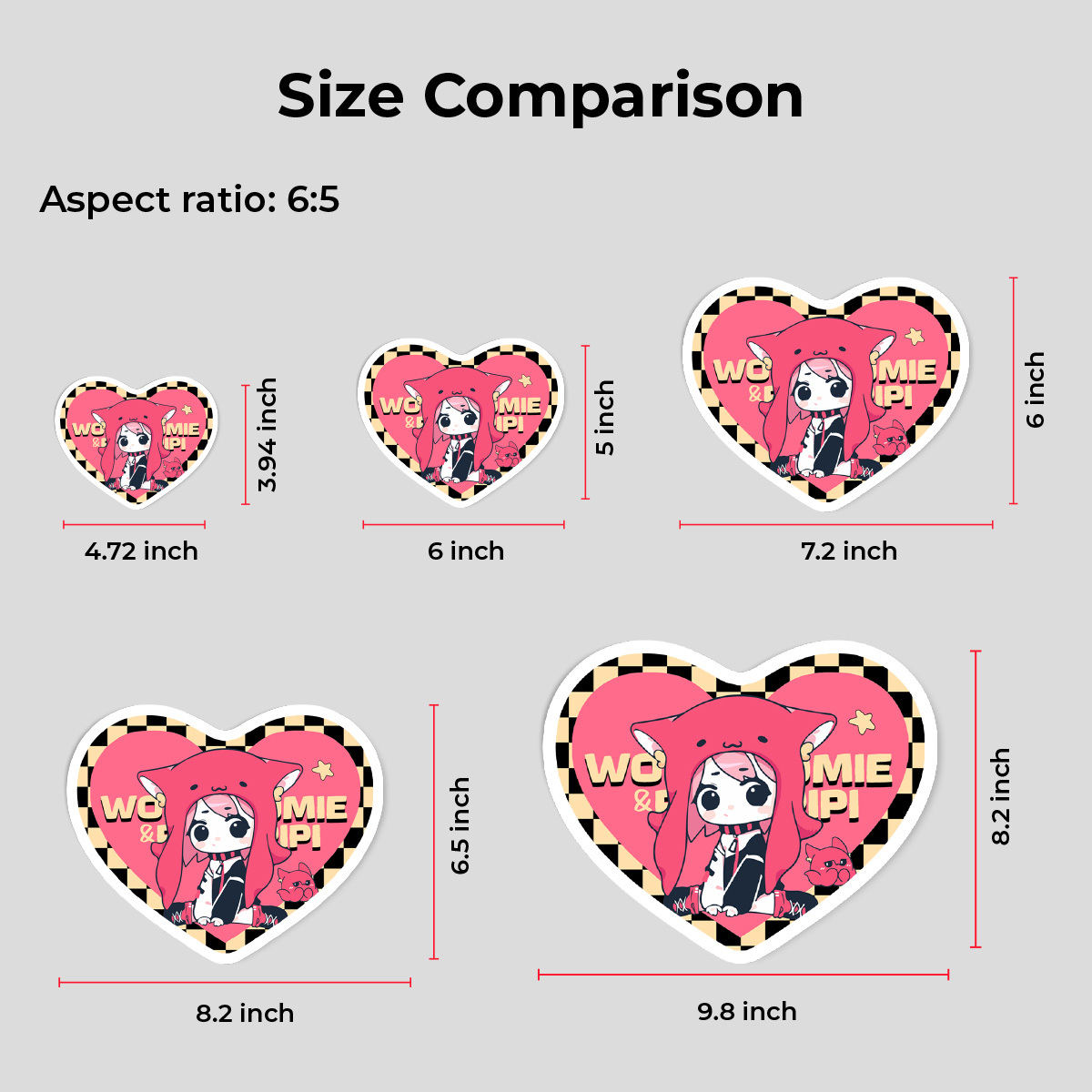 Custom Heart Shape Die Cut Stickers