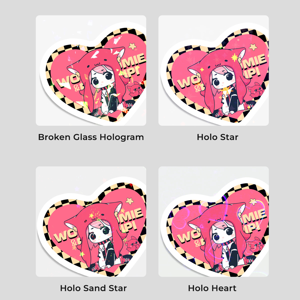 Custom Heart Shape Die Cut Stickers