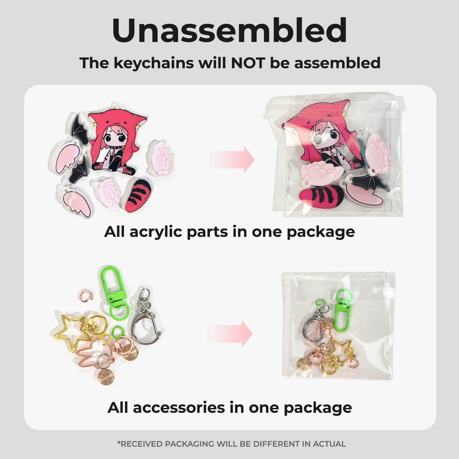 Custom Ear Flick Acrylic Keychains