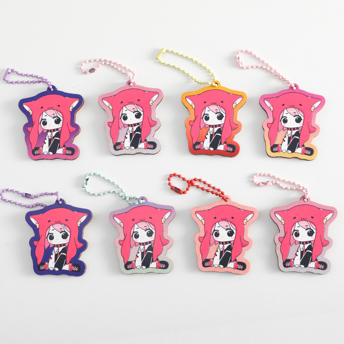 Custom Colored Edge Wood Keychains