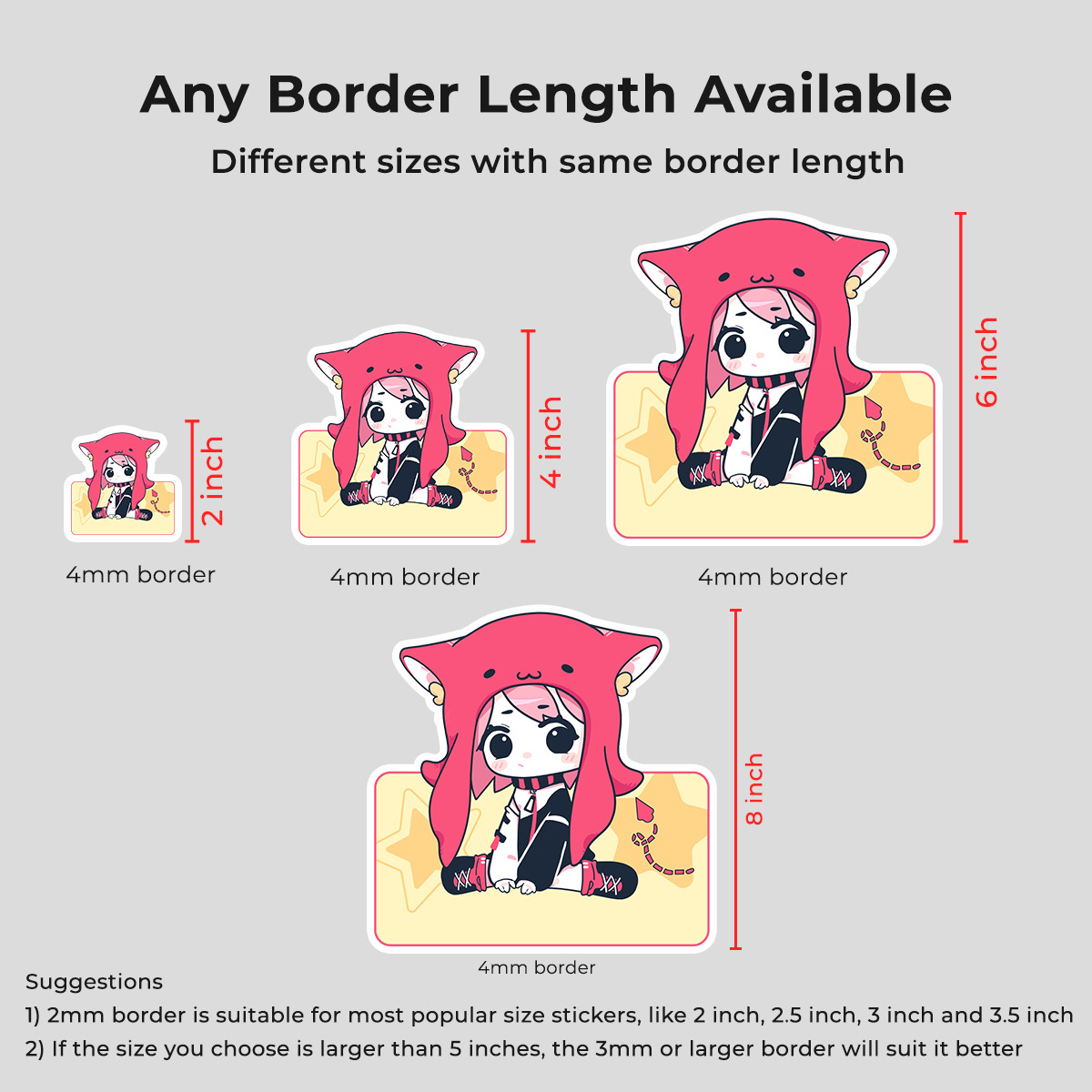 Custom Clear Transparent PET Vinyl Sticker Sheet