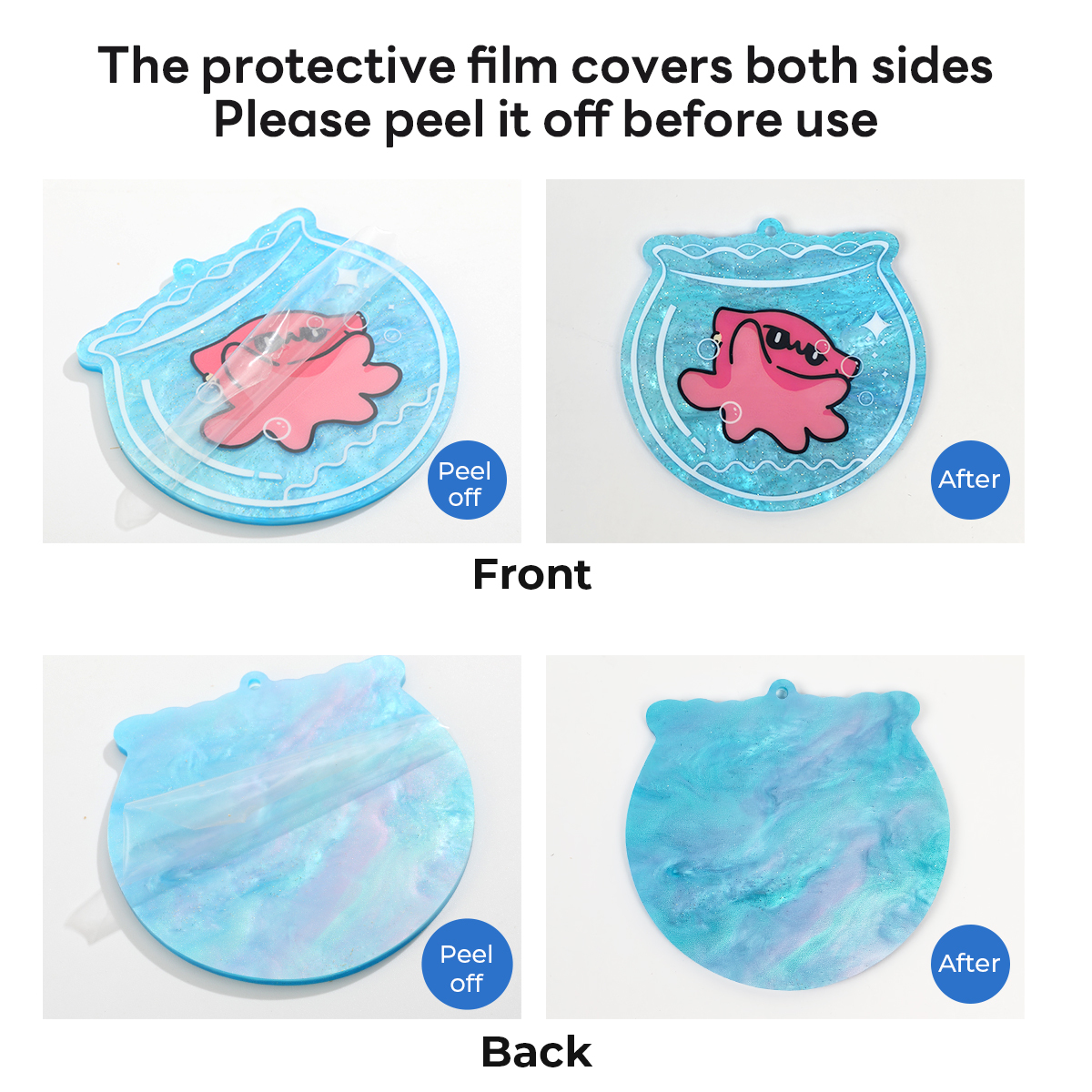 Custom Blue Pearl Acrylic Keychains