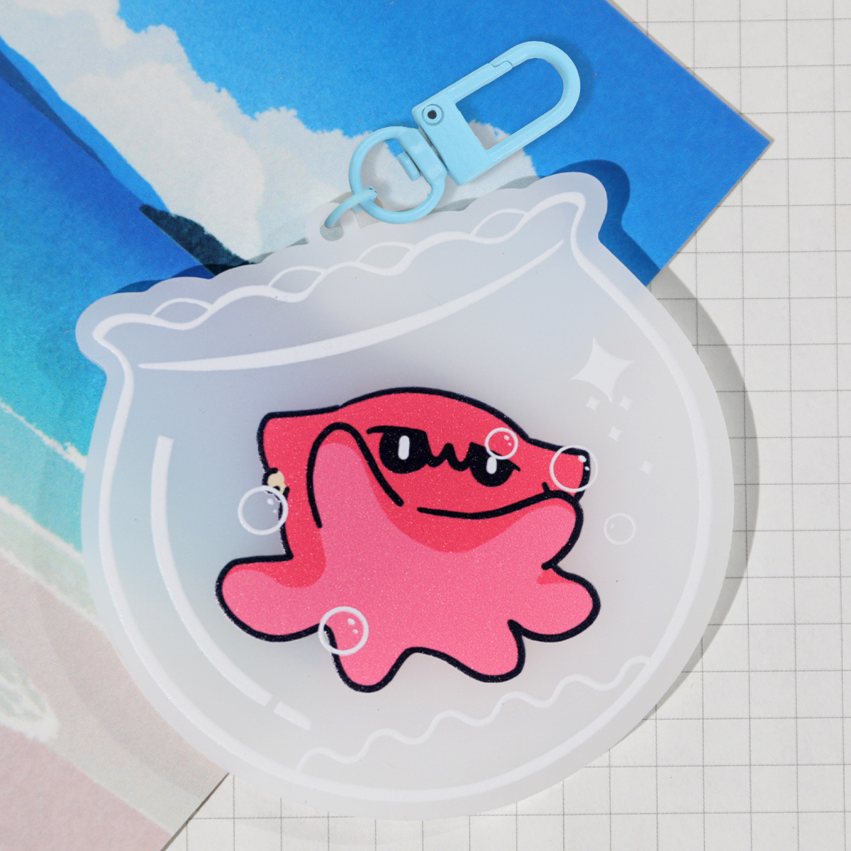 Custom White Frosted Acrylic Keychains