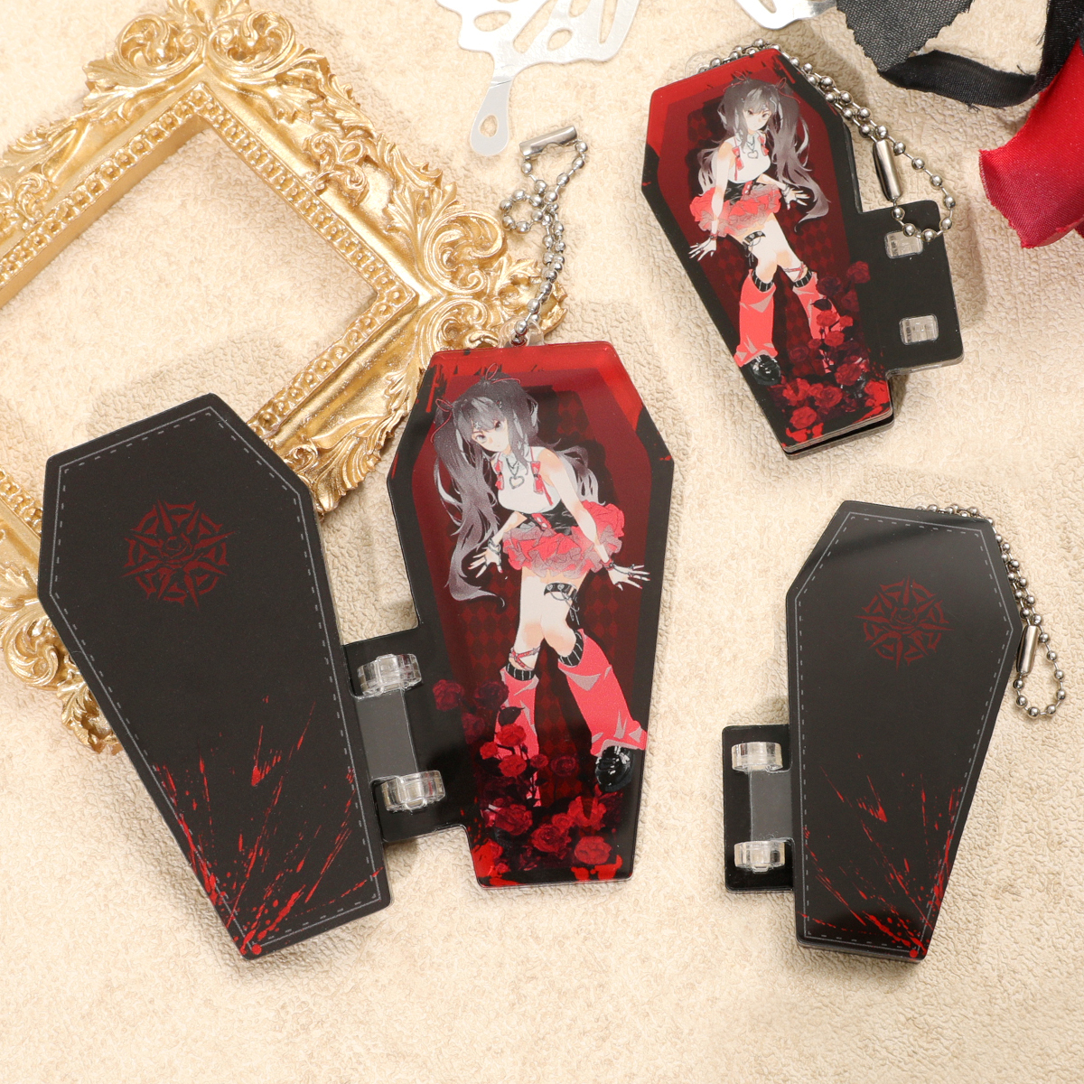 Custom Acrylic Flip-top Coffin Pendant