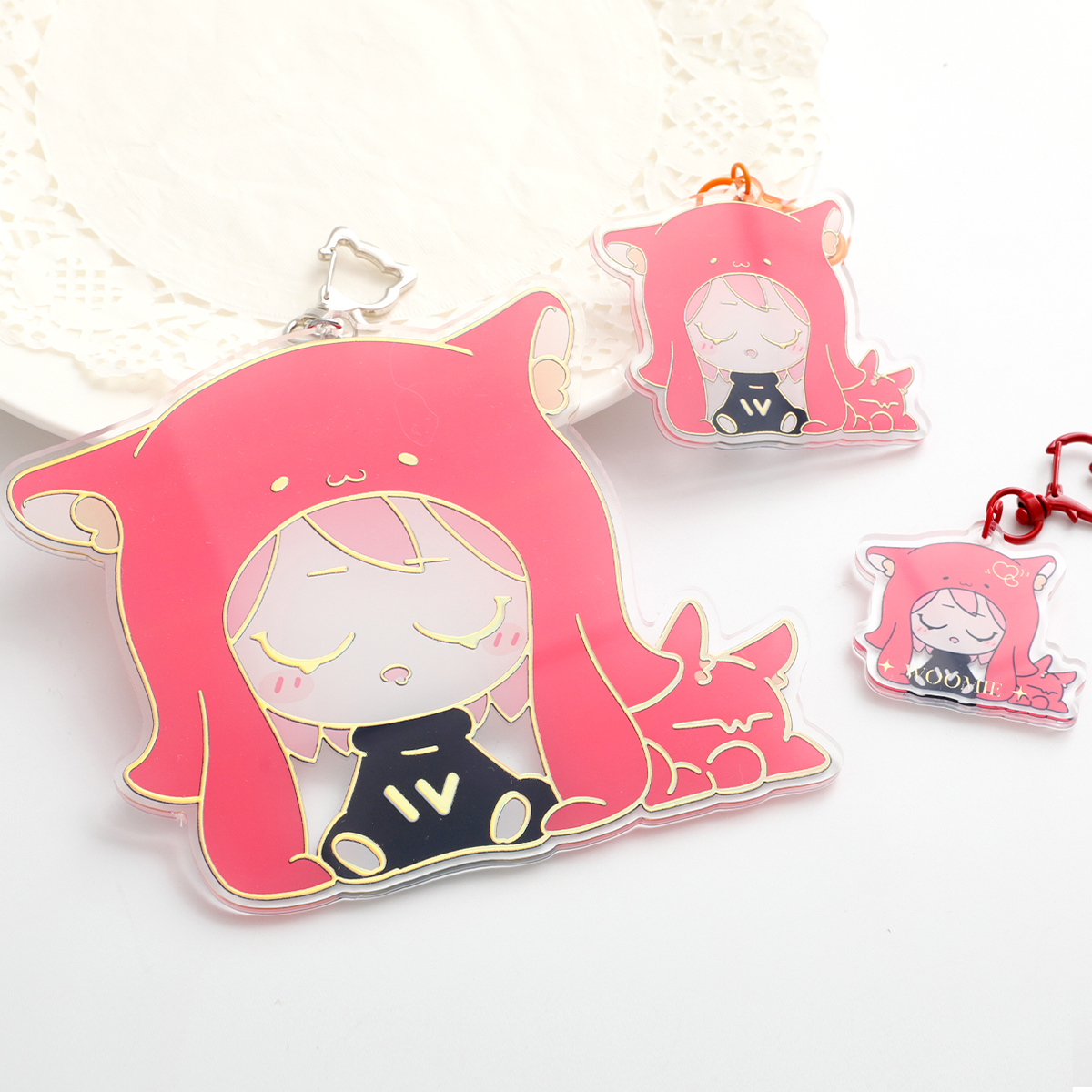 Custom Cold Foil Stamping Acrylic Keychains