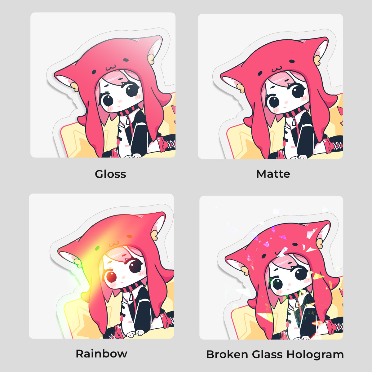 Custom Clear PET Vinyl Die Cut Stickers