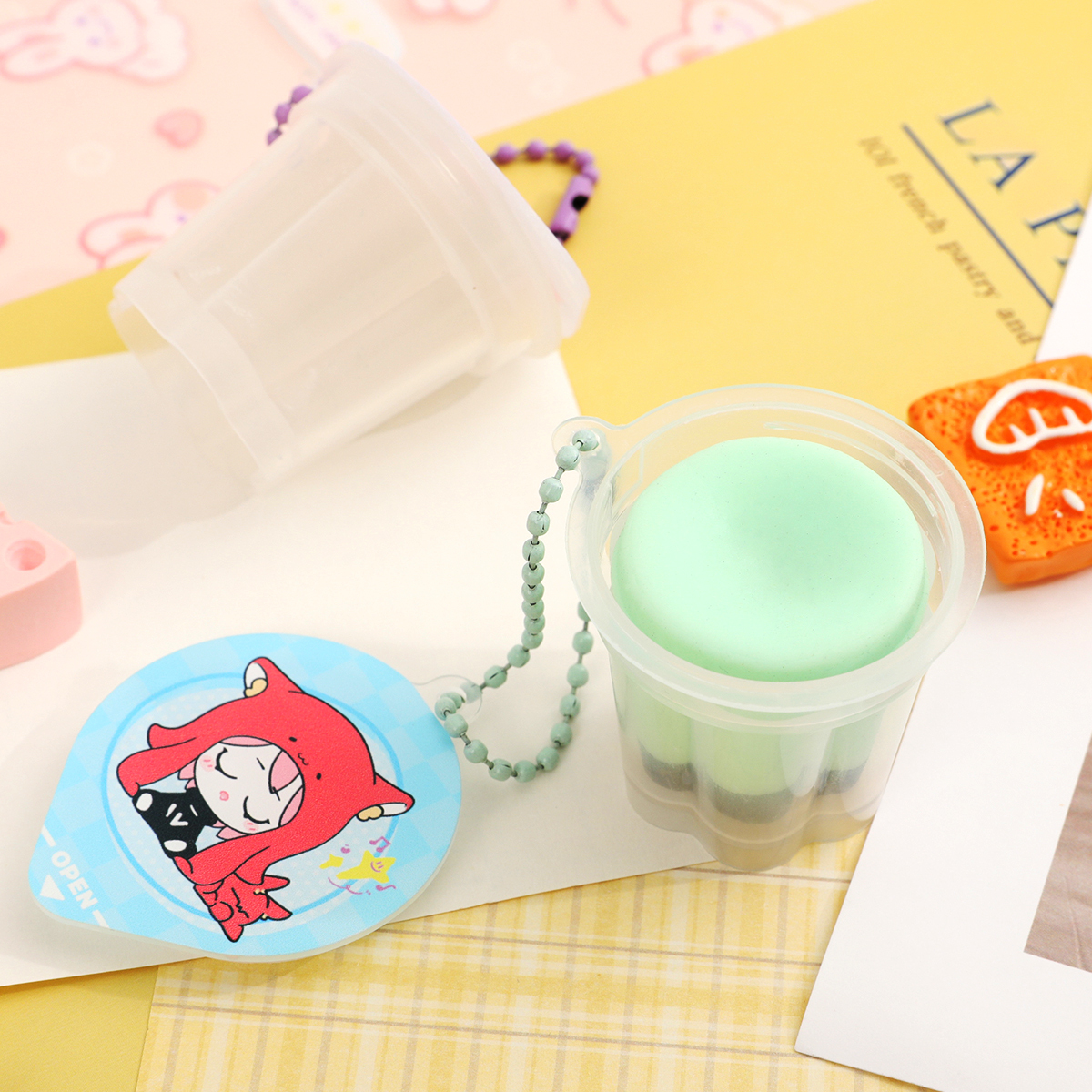 Custom Squishy Pudding Jelly Keychains