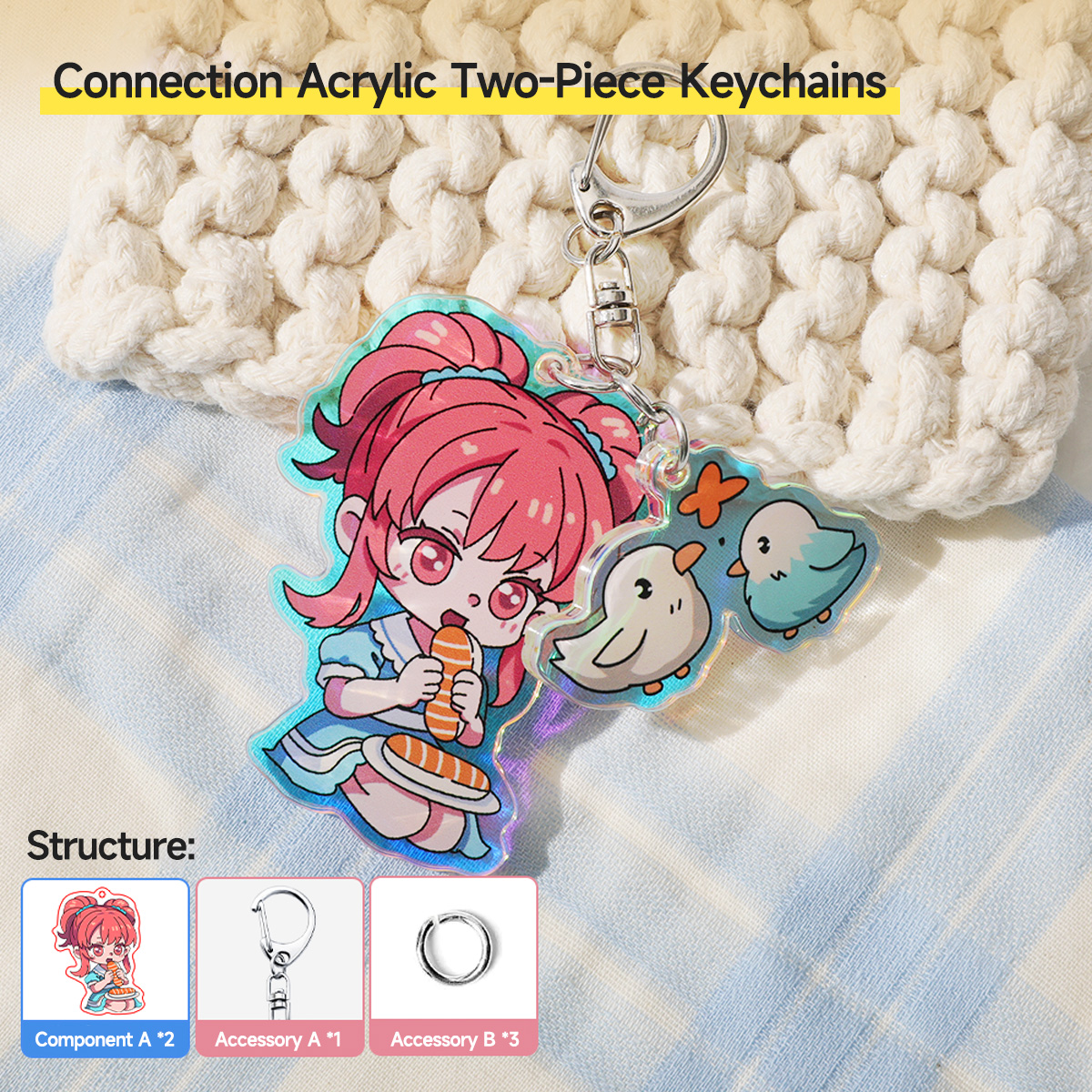Custom Acrylic 2-Piece Keychains