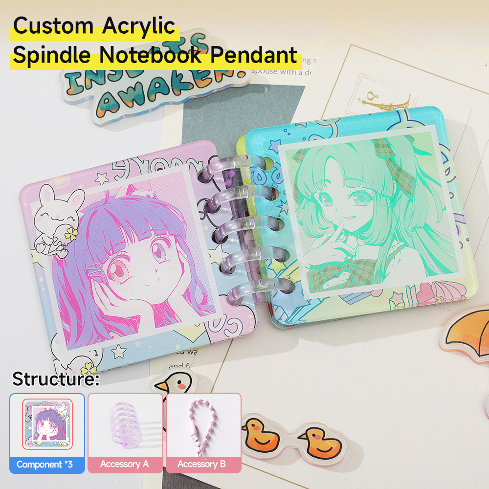 Custom Acrylic Spindle Notebook Pendant