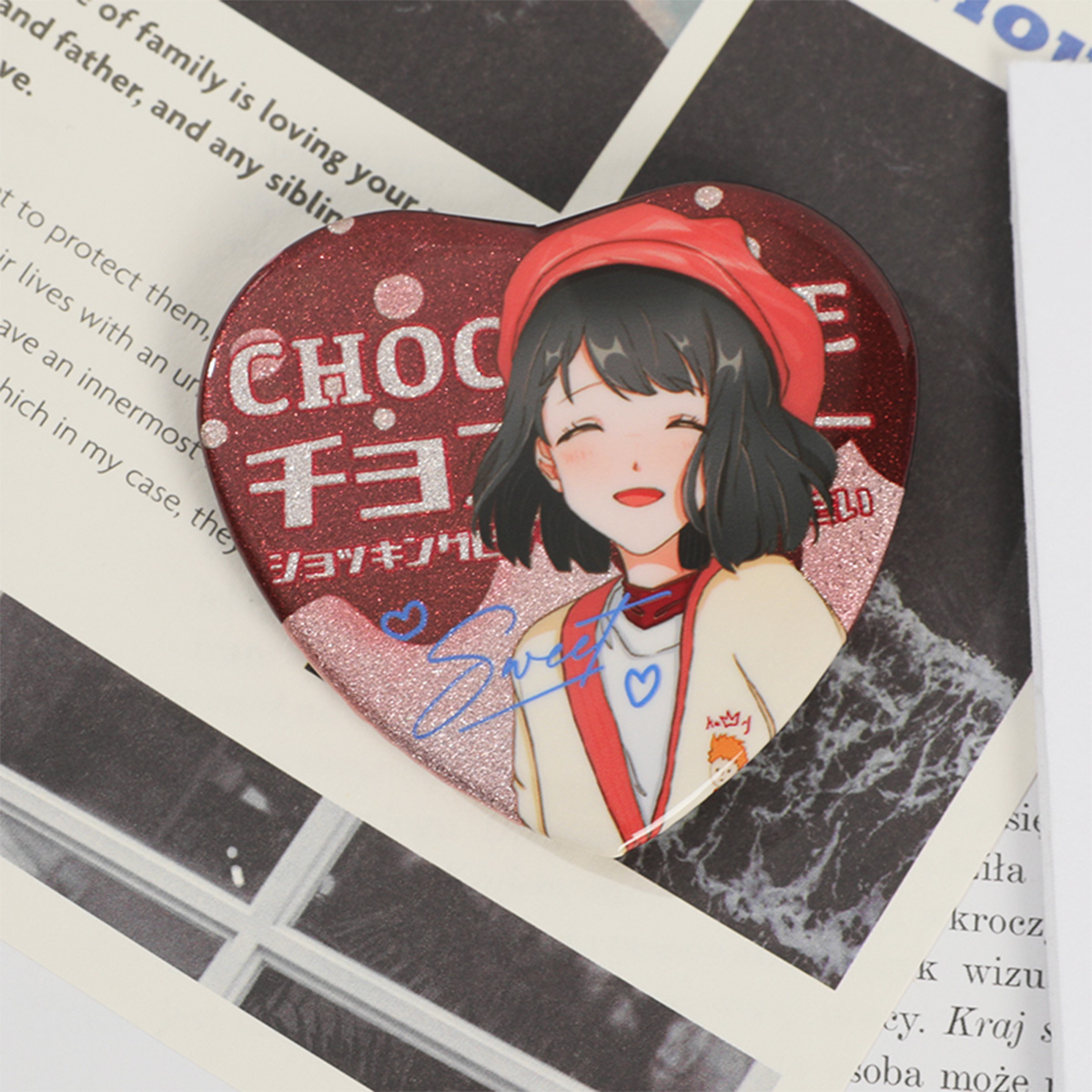 Custom Heart Shape Holographic Badges
