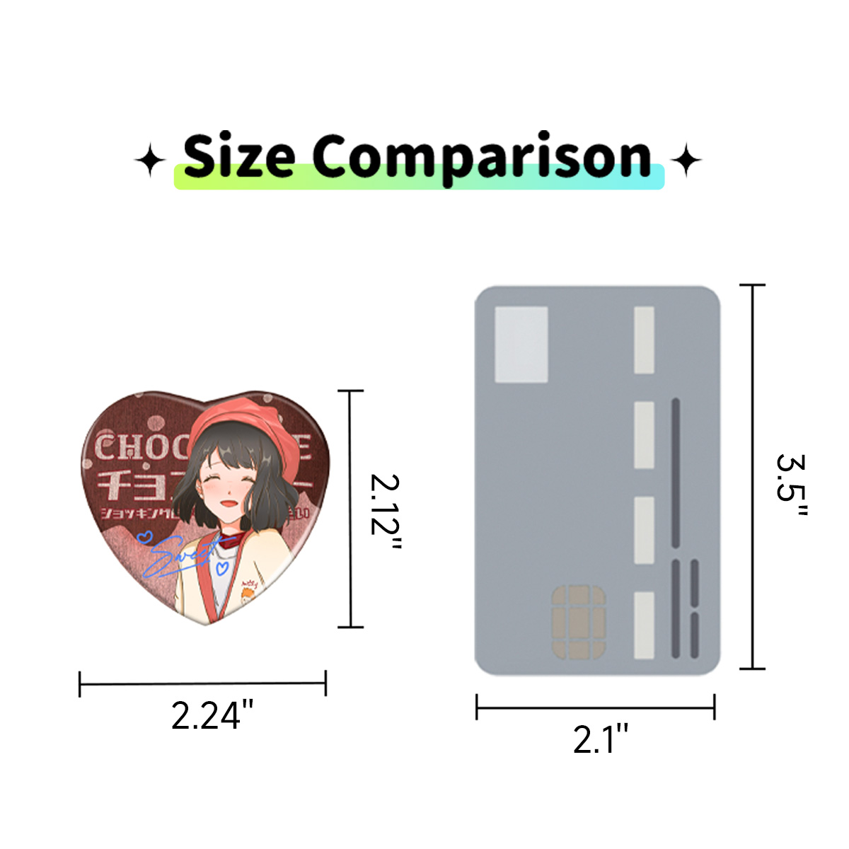 Custom Heart Shape Holographic Badges